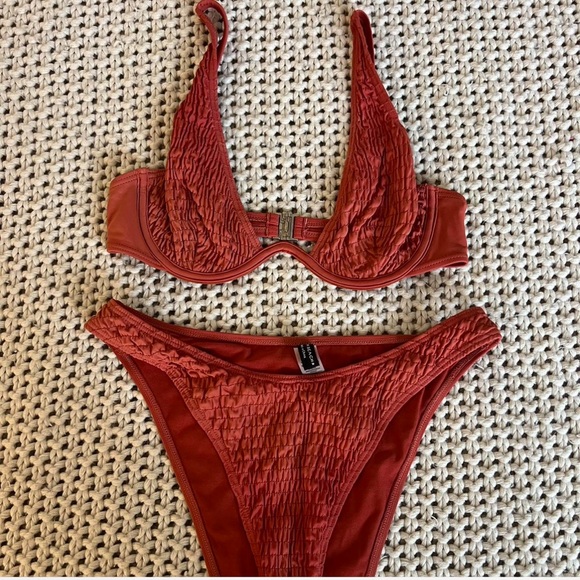South Beach | Swim | Rust Textured Bikini Set | Poshmark